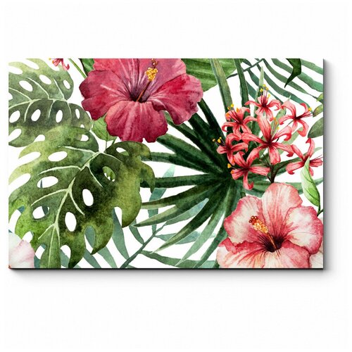 Модульная картина Тропические цветы 40x27