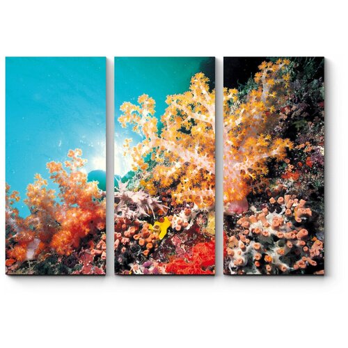 Модульная картина Яркий коралловый мир 140x100