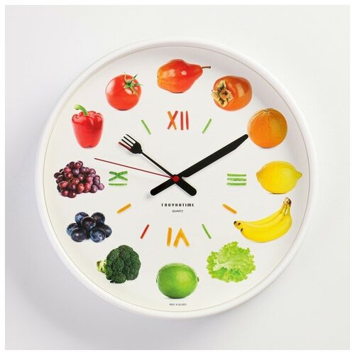 Часы настенные, серия: Кухня, "Овощи и фрукты", d=30 см