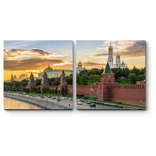 Модульная картина Закат в самом сердце Москвы 170x85