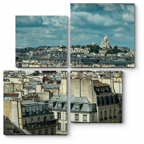 Модульная картина Над крышами Парижа120x120