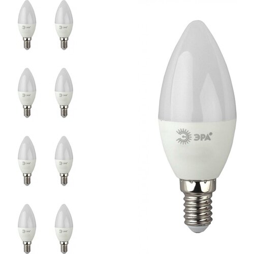 Светодиодная лампа ЭРА B35 8W эквивалент 55W 2700K 640Лм E14 свеча (комплект из 8 шт)