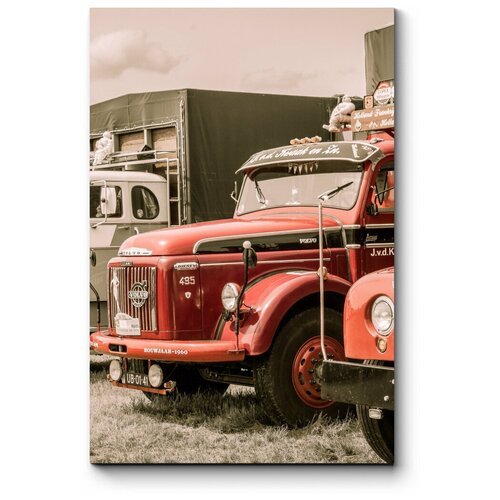 Модульная картина Красные грузовики 30x45