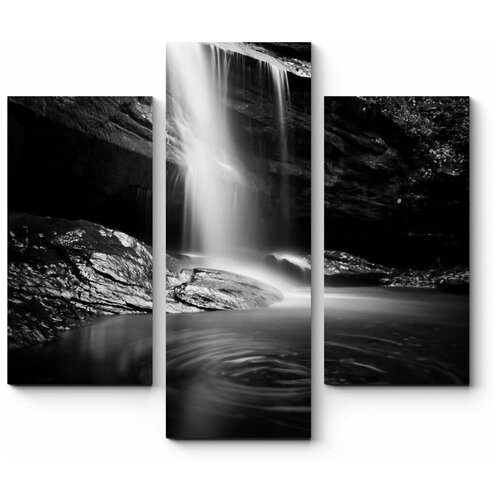 Модульная картина Черно-белый водопад 110x99
