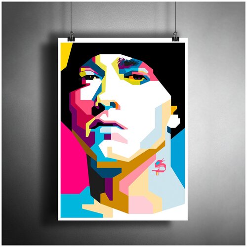 Постер плакат для интерьера "Музыка: Американский рэпер Эминем. Хип-хоп исполнитель Eminem. Арт"/ Декор дома, офиса. A3 (297 x 420 мм)