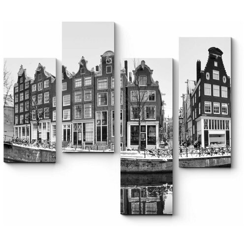 Модульная картина Монохромный Амстердам 144x135