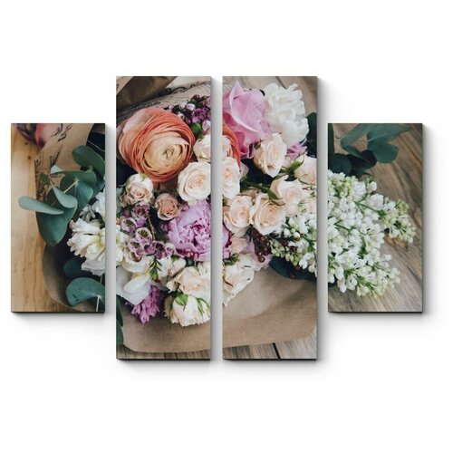 Модульная картина Весенний букет цветов90x68