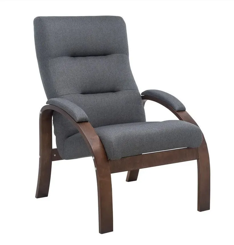 Кресло Лион (Орех текстура/ткань Малмо 95), 85х68,5х104 см