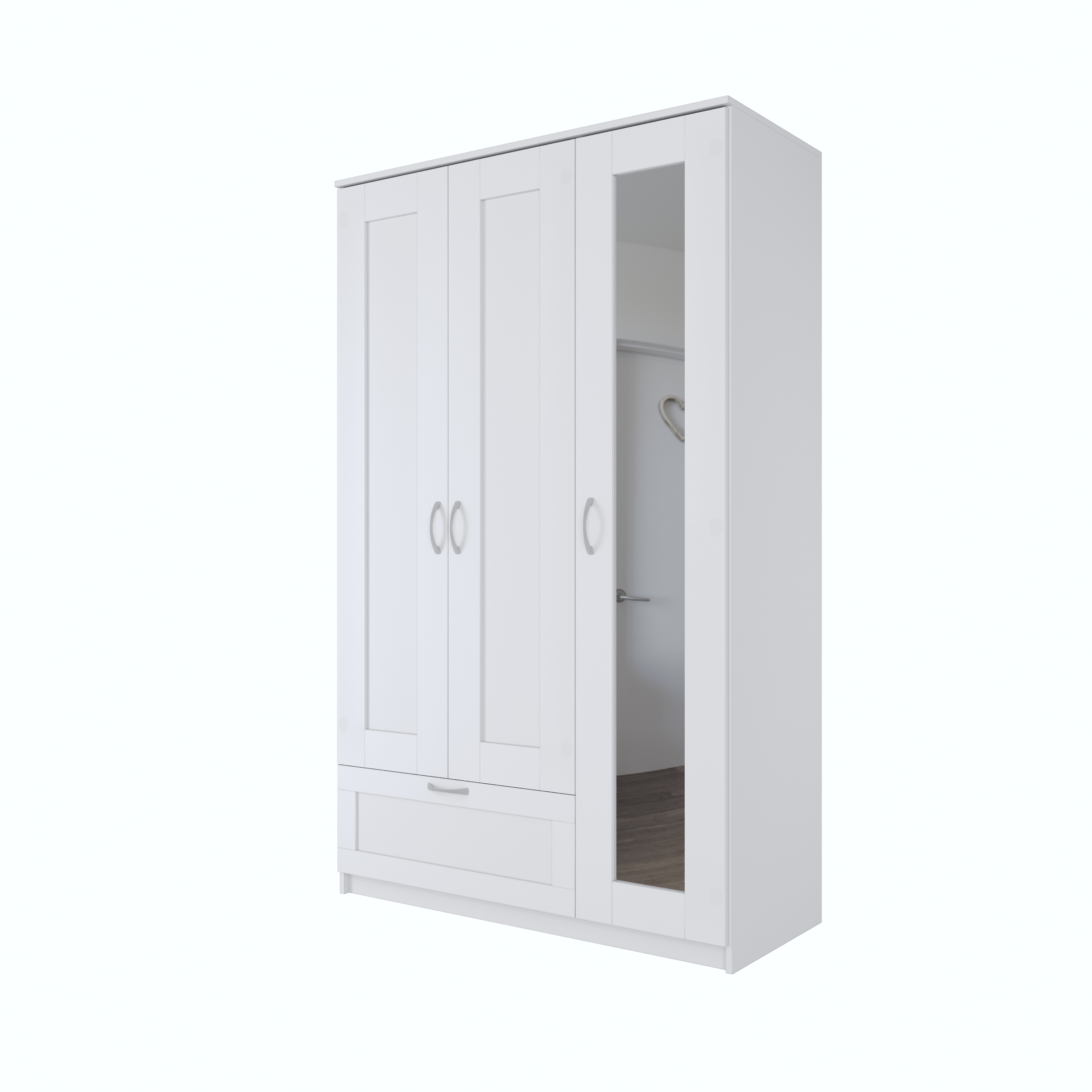 Шкаф комбинированный Шведский Стандарт Сириус (3 двери и 1 ящик) Белый
