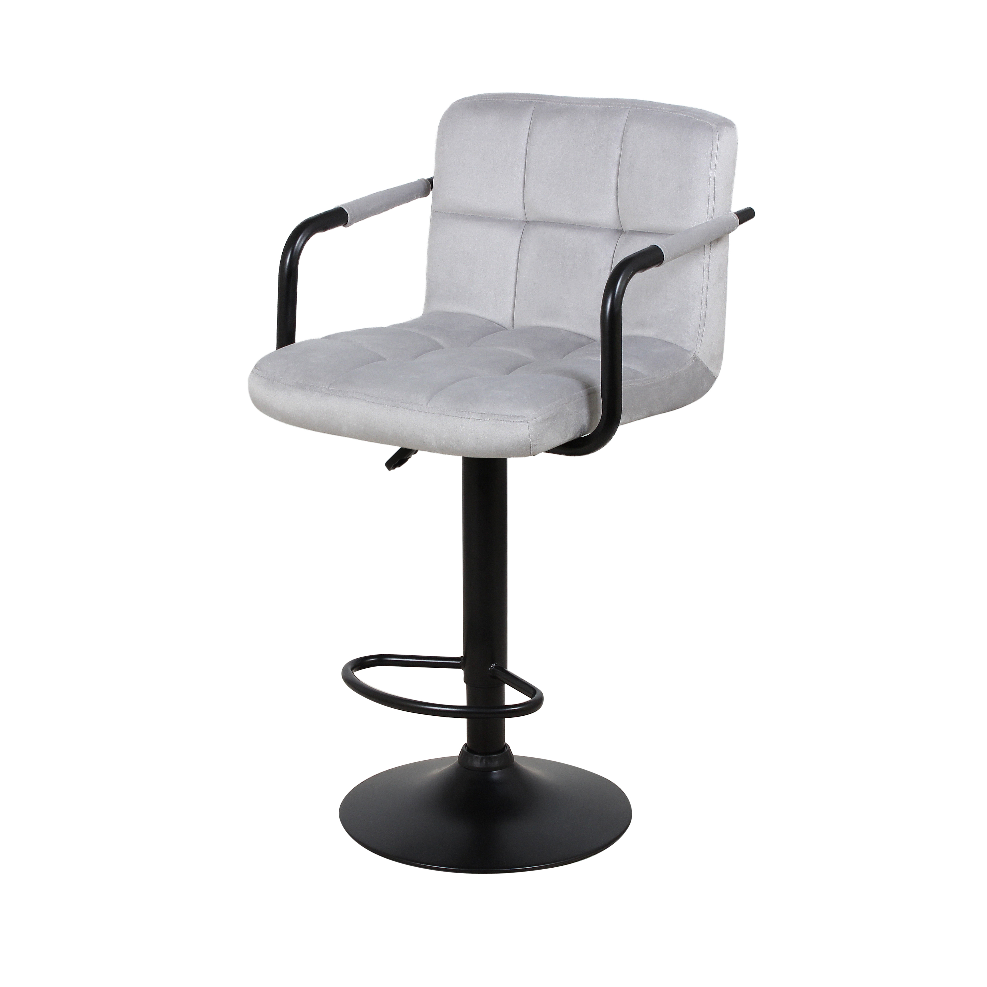 Барный стул ЭкоЛайн Паркер светло-серый 53x48x115 см