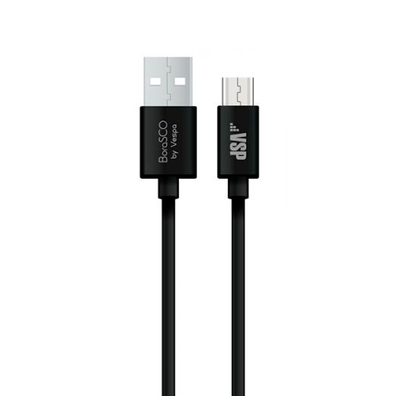 Кабель BoraSCO USB/microUSB 2А 2м, черный (21973)