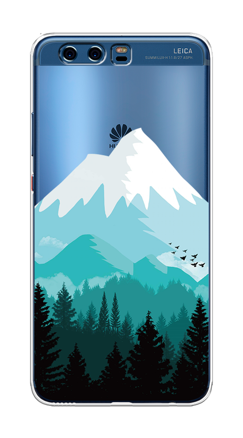 Чехол на Huawei P10 Plus "Синяя снежная гора"