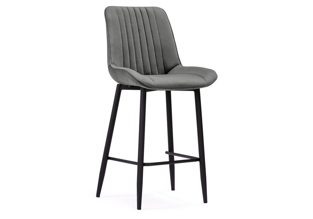 Полубарный стул Woodville Седа К велюр темно-серый/черный