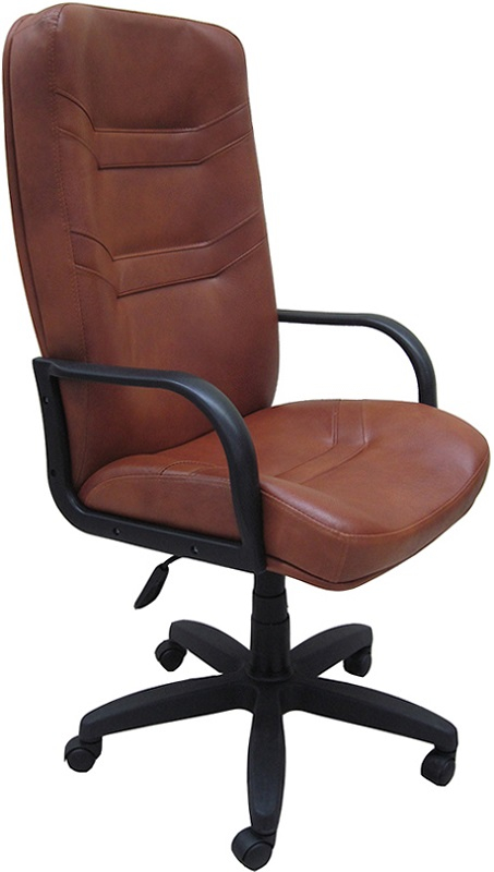 Кресло офисное Евростиль Министр Стандарт M-PP кожа коричневый