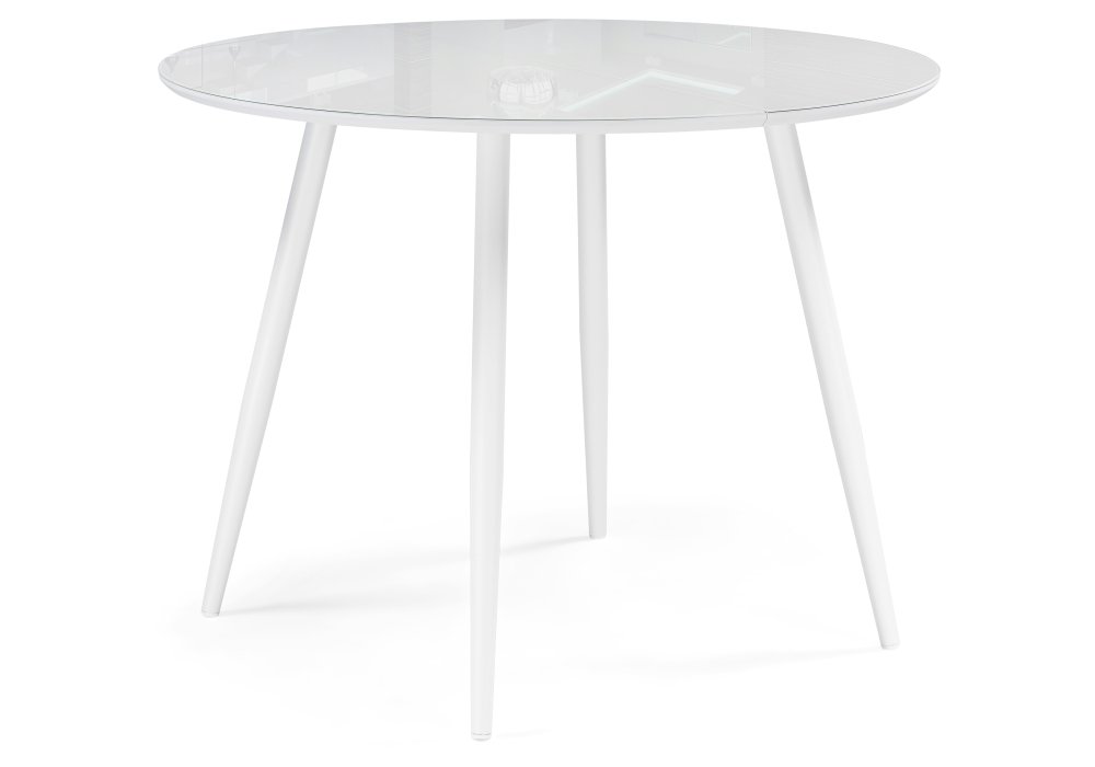 Стеклянный стол Woodville Абилин 100(140)х76 ультра белоый/белый/белый матовый