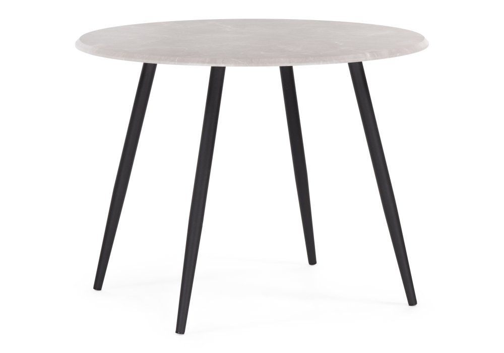 Деревянный стол Woodville Абилин 100х76 мрамор светло-серый/черный матовый