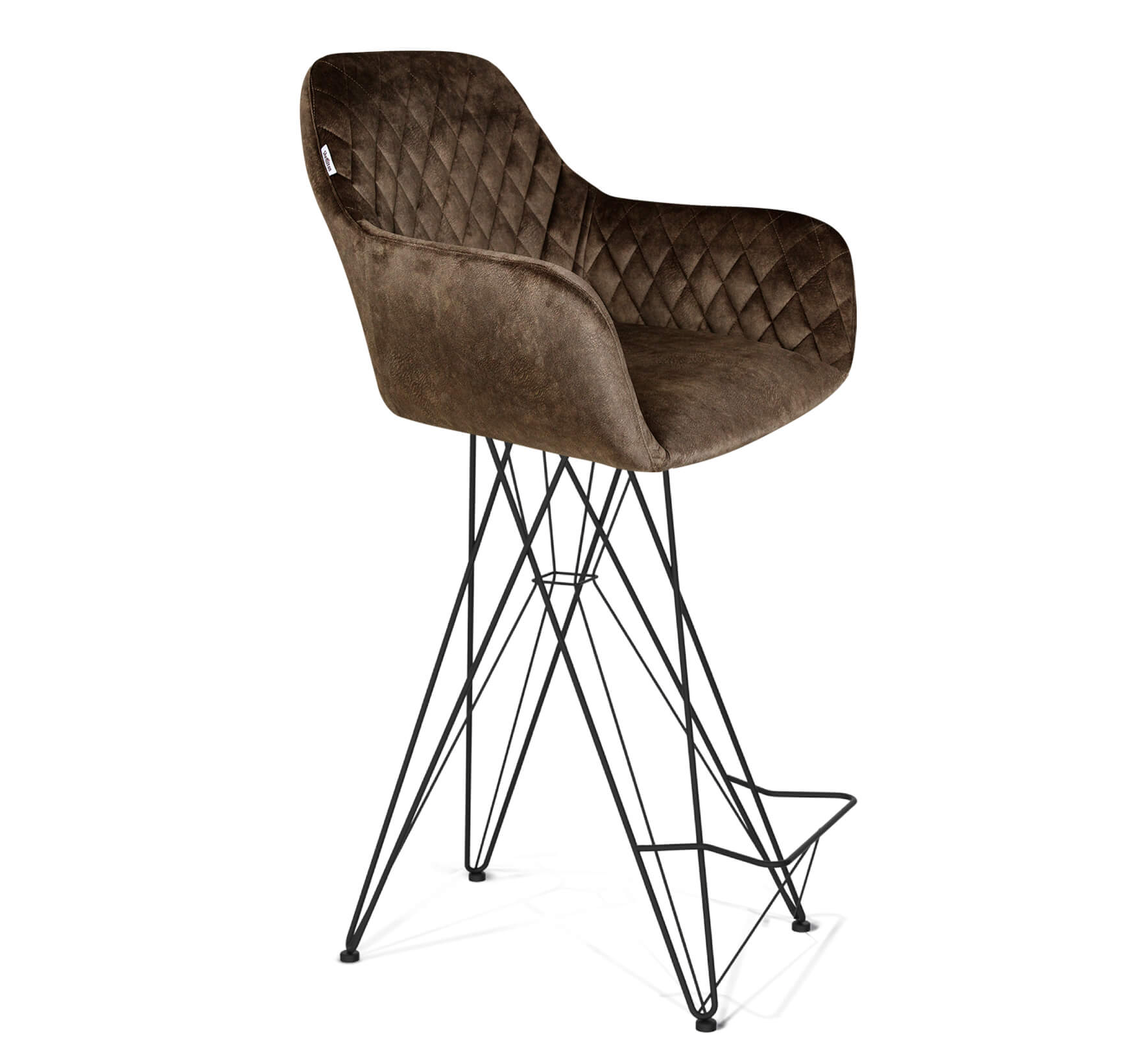 Барный стул Sheffilton 221465, коричневый трюфель/черный муар