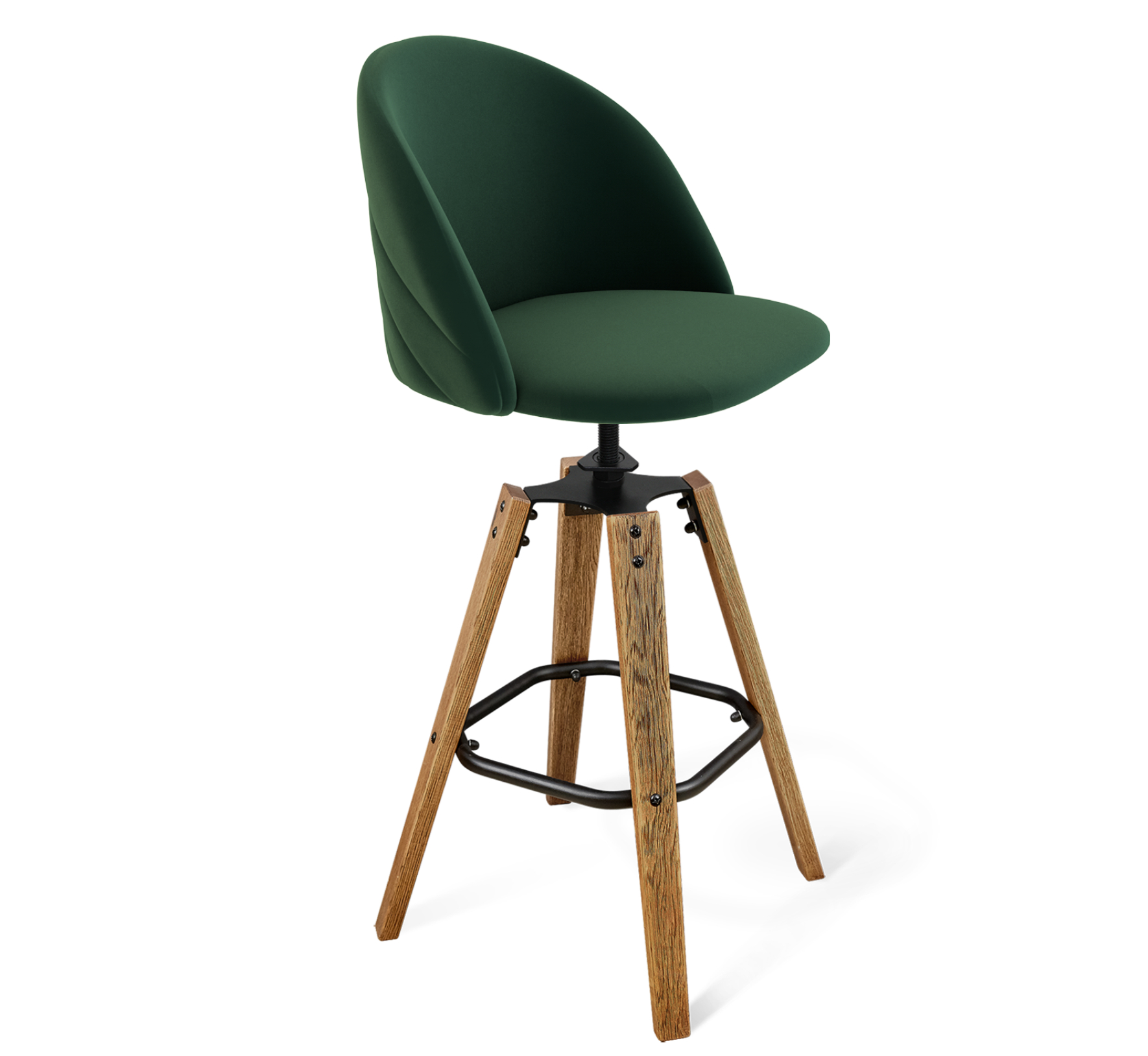 Барный стул Sheffilton SHT-ST35-2/S93 181043, черный/коричневый/лиственно-зеленый