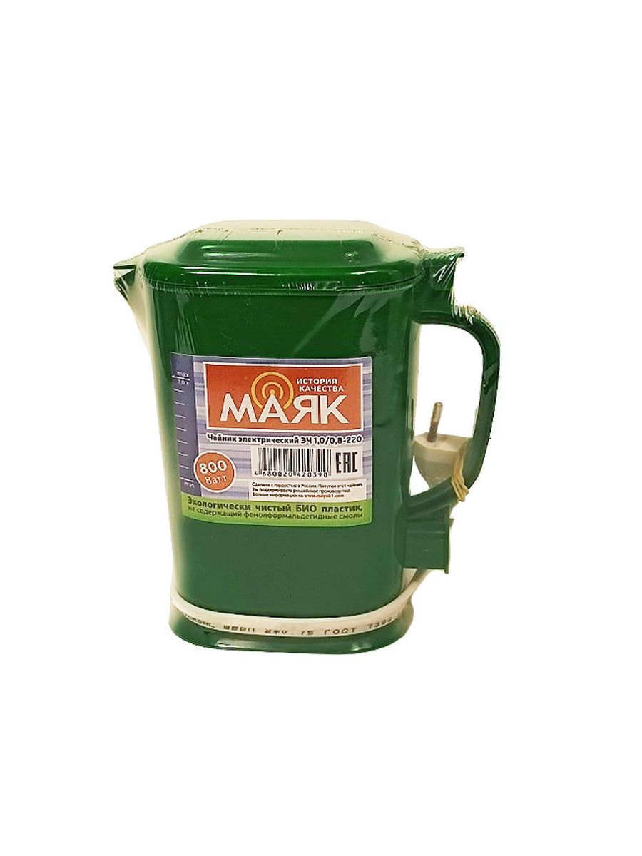 Чайник электрический Маяк ЭЧ-1,0/0,8-220 1 л зеленый