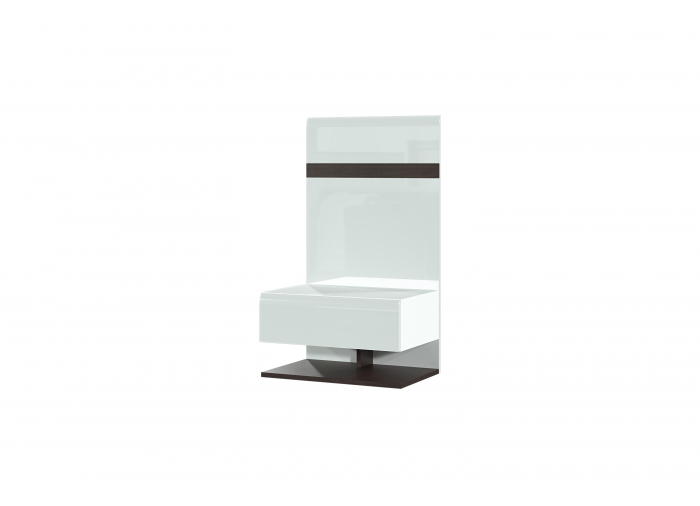 SV-Мебель Тумба прикроватная Соло со щитом (Белый глянец / Дуб Венге)