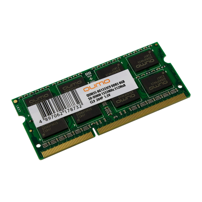 Оперативная память QUMO (QUM3S-8G1333C9(R)), DDR3 1x8Gb, 1333MHz