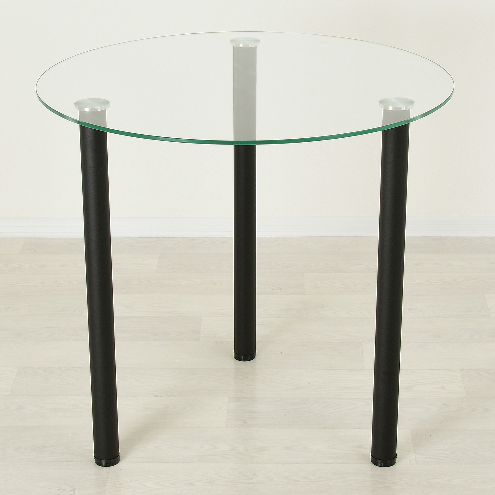 Стеклянный стол Mebel Apartment Эдель 18-3 прозрачный/черный D90