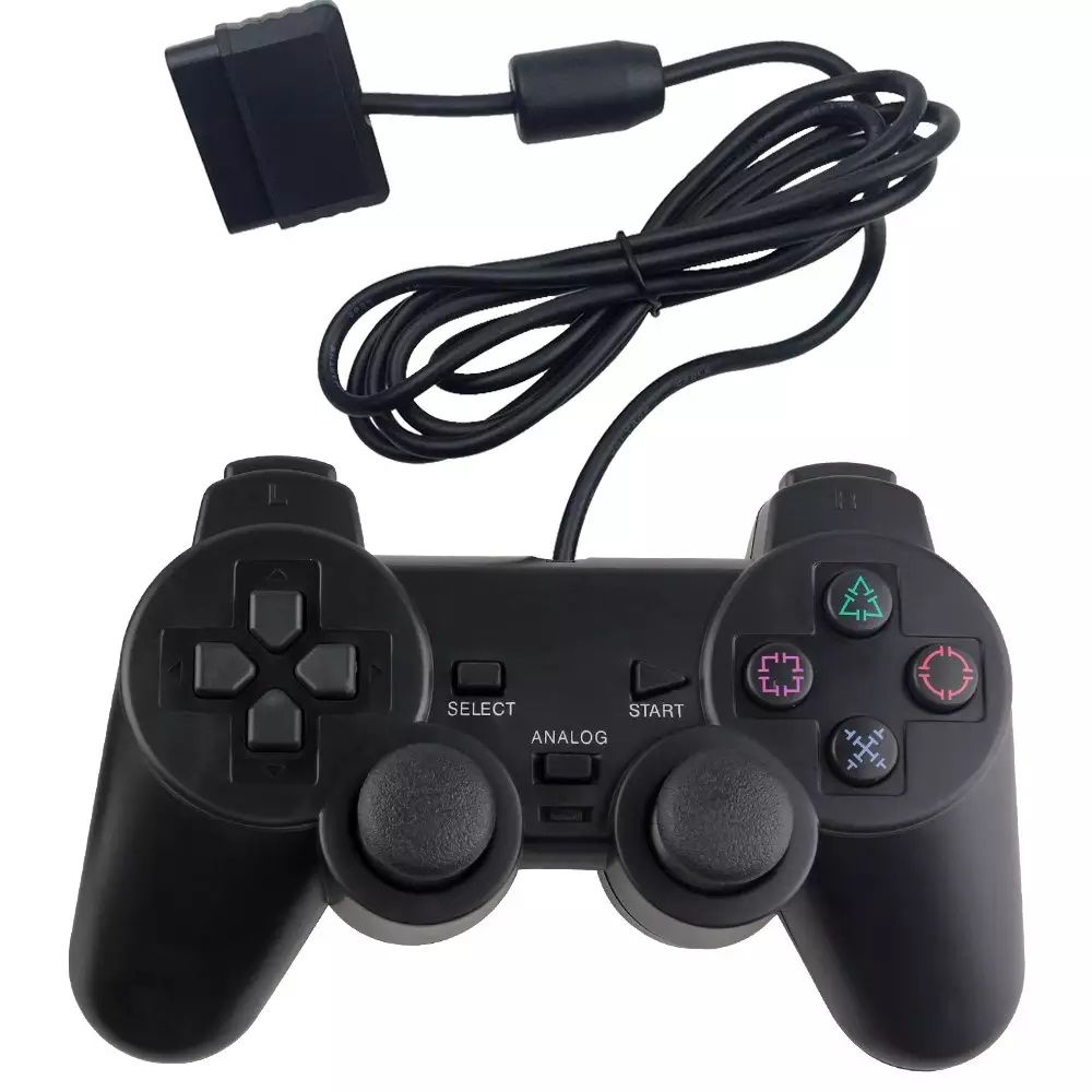 Геймпад NoBrand DualShock 2 для Playstation 2 Black (Не оригинал)