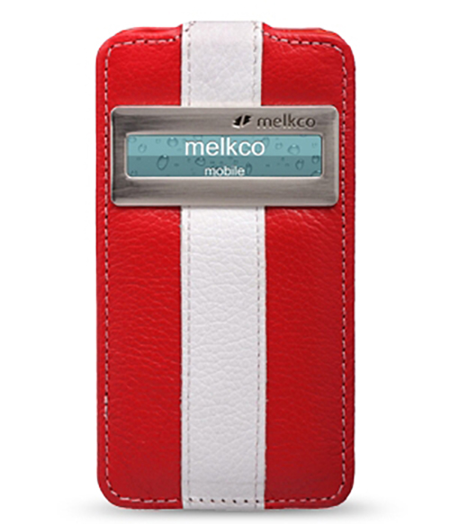 Чехол Melkco для Apple iPhone 4/4S Jacka ID Type Limited Edition красный с белой полосой
