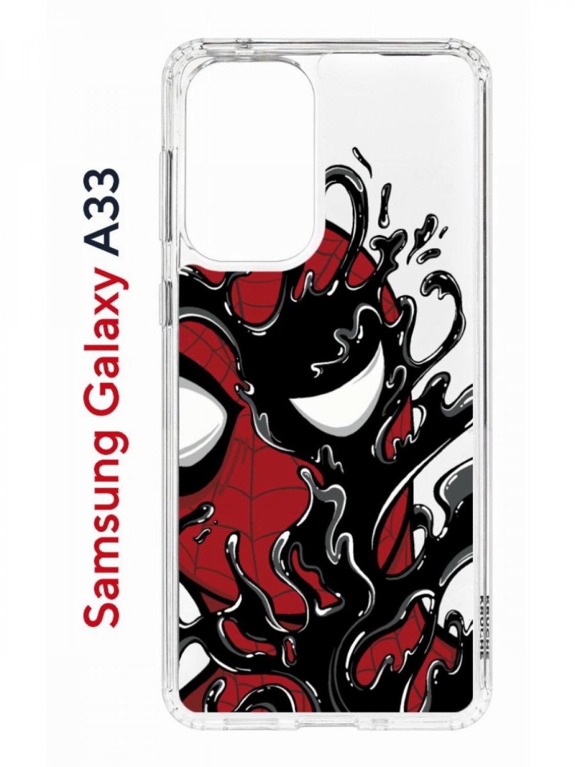 Чехол на Samsung A33 Kruche Print Spider-Man-Venom противоударный бампер, с защитой камеры