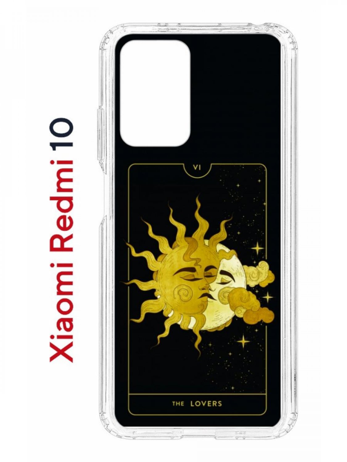 Чехол на Xiaomi Redmi 10/10 Prime Kruche Print Tarot Lovers,противоударный бампер