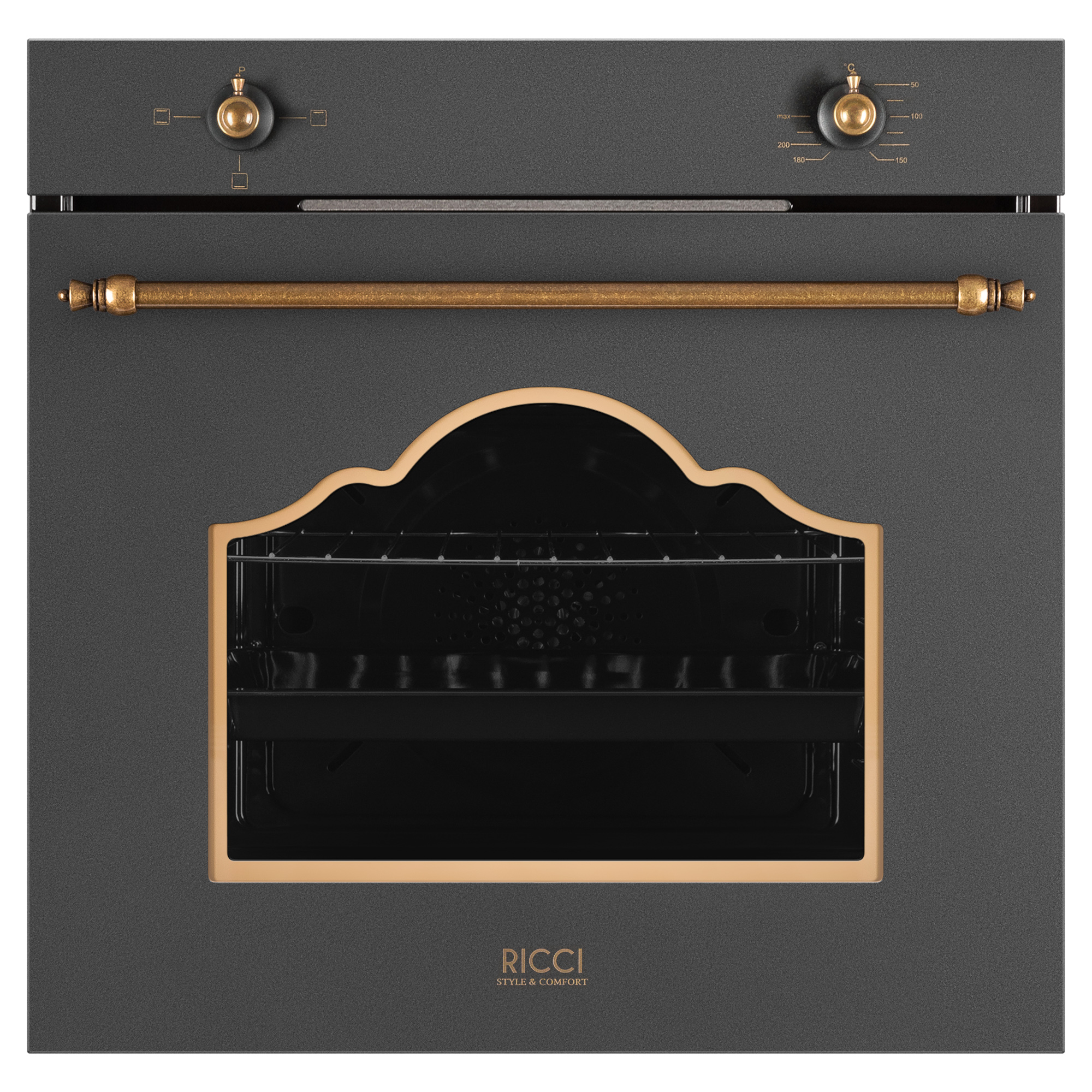 Встраиваемый электрический духовой шкаф RICCI REO-605-BL Black
