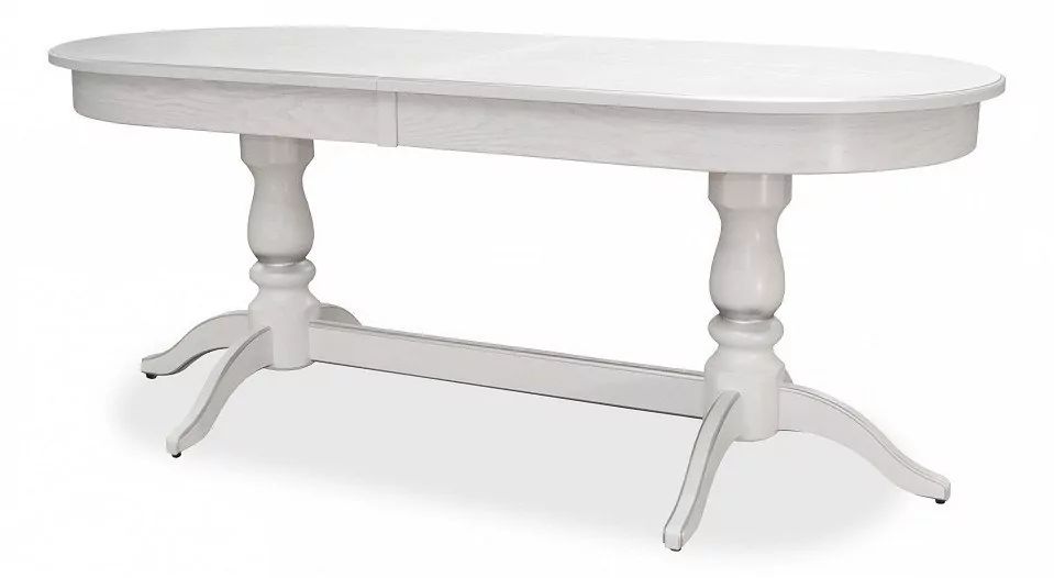 Стол обеденный Мебелик Тарун 5 раздвижной белый/серебро 190/250*84