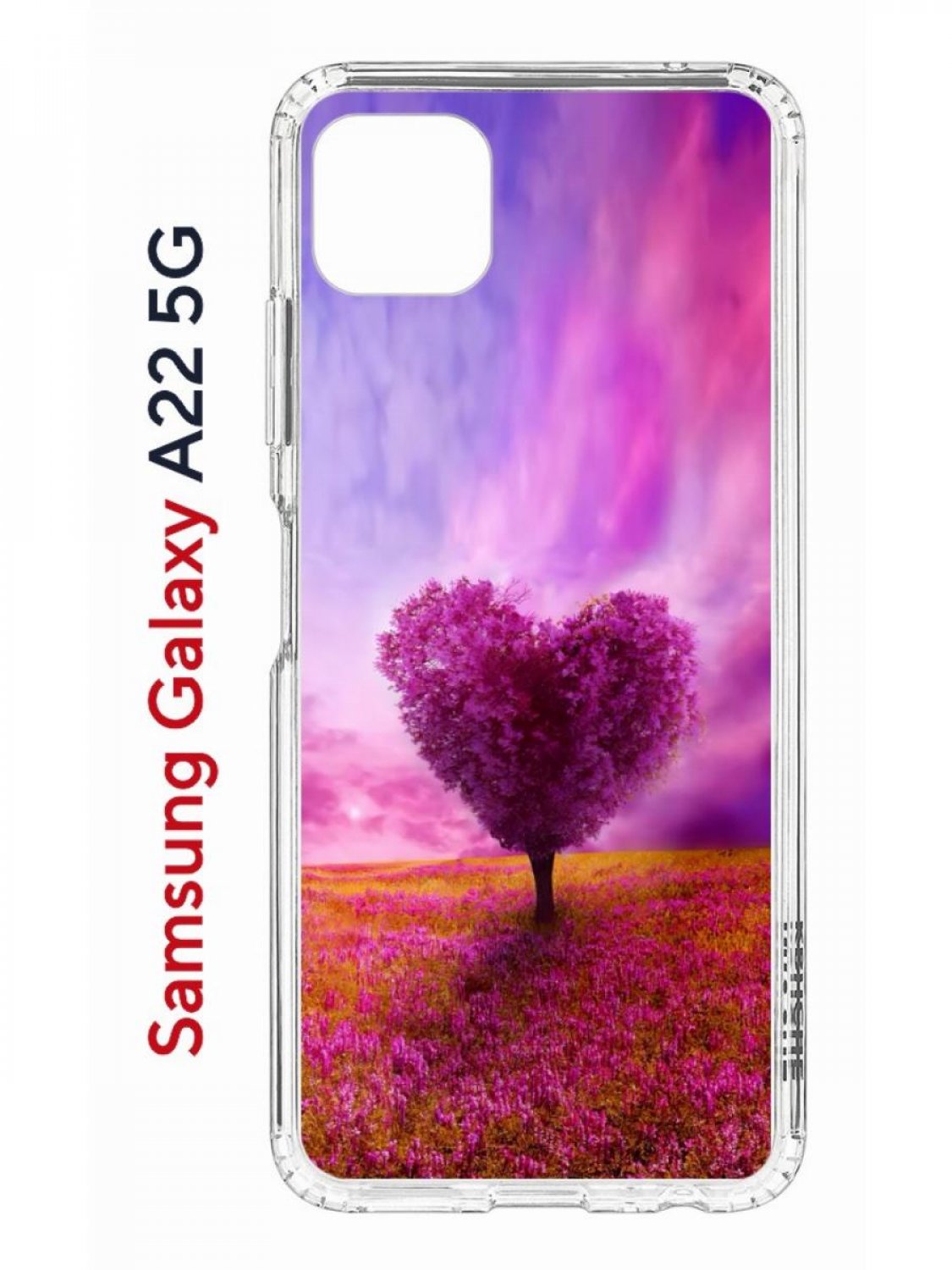 Чехол на Samsung Galaxy A22s 5G с принтом Kruche Print Pink heart, противоударный бампер