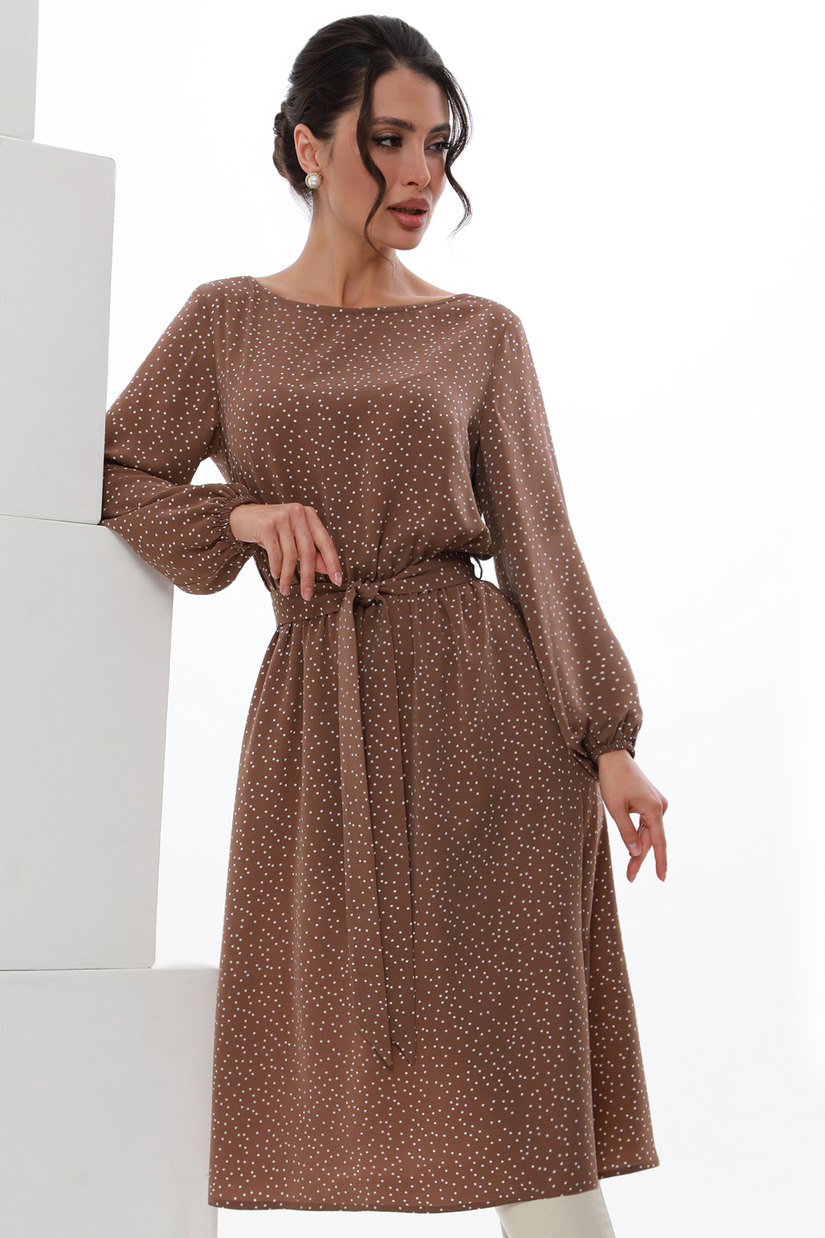 Платье женское DSTrend 0385 коричневое 54