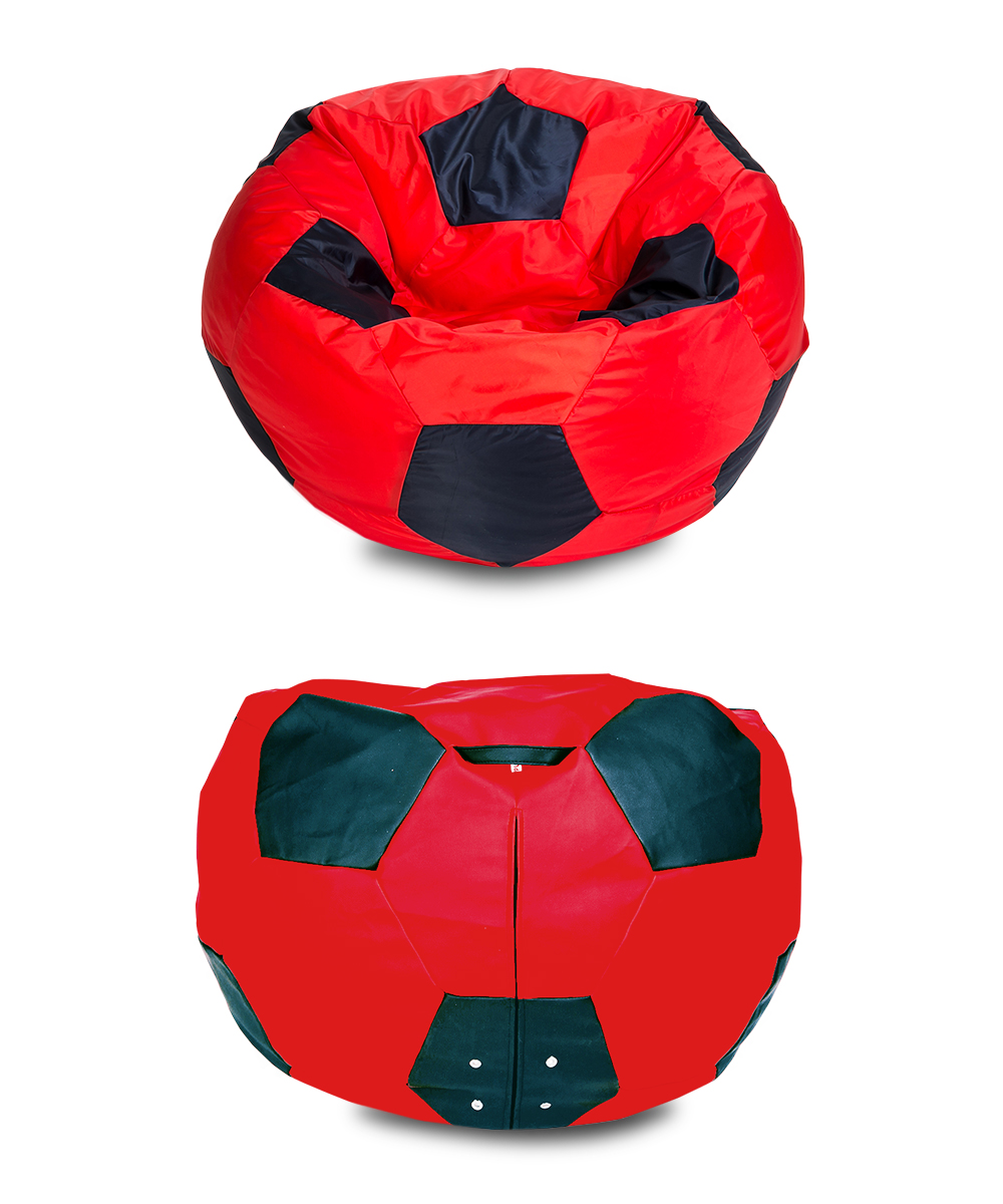 Кресло-мешок WowPuff Мяч Футбольный малый Красно-черный