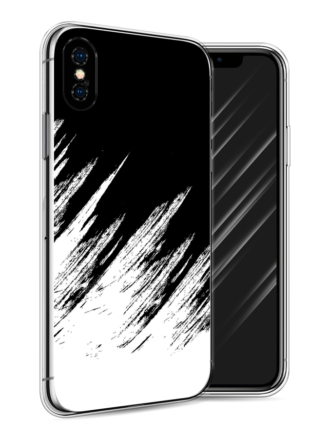 Чехол Awog на Apple iPhone X (10) / Айфон X (10) "Черно белые брызги"