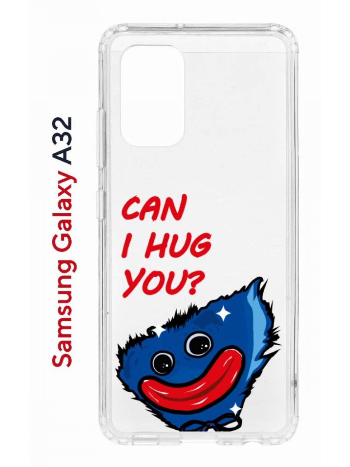 Чехол на Samsung A32 Kruche Print CAN I HUG YOU, противоударный бампер,с защитой камеры
