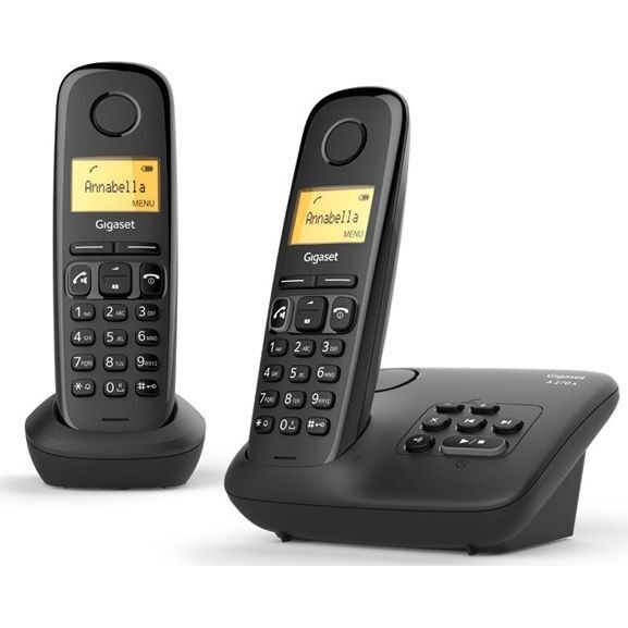 Телефон Dect Gigaset A270 DUO RUS черный (труб. в компл.:2шт)