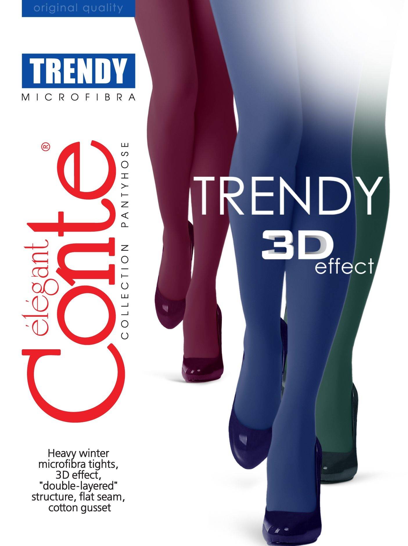 Колготки женские Conte TRENDY 150 синие 3