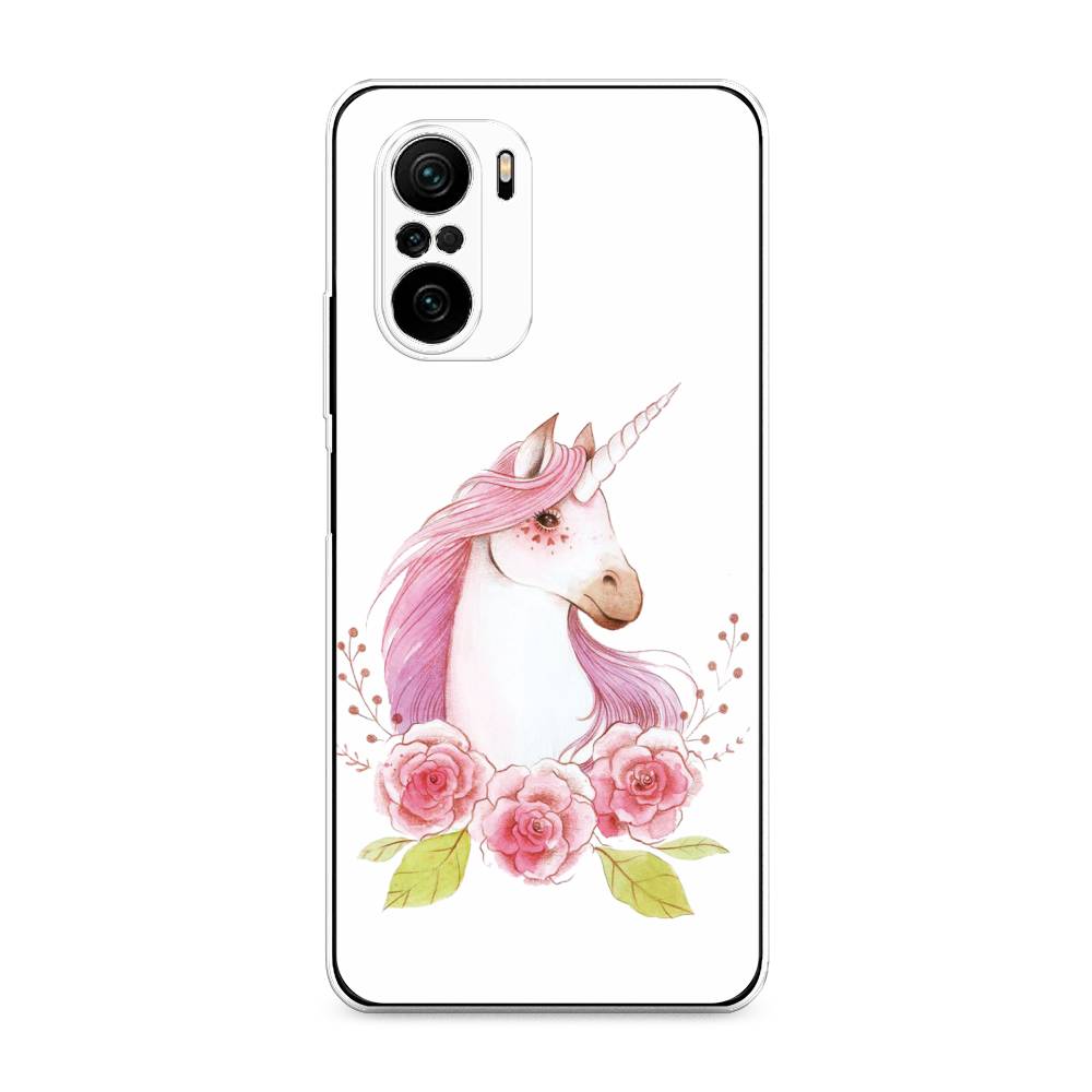 Чехол на Xiaomi Poco F3 "Единорог цветы"