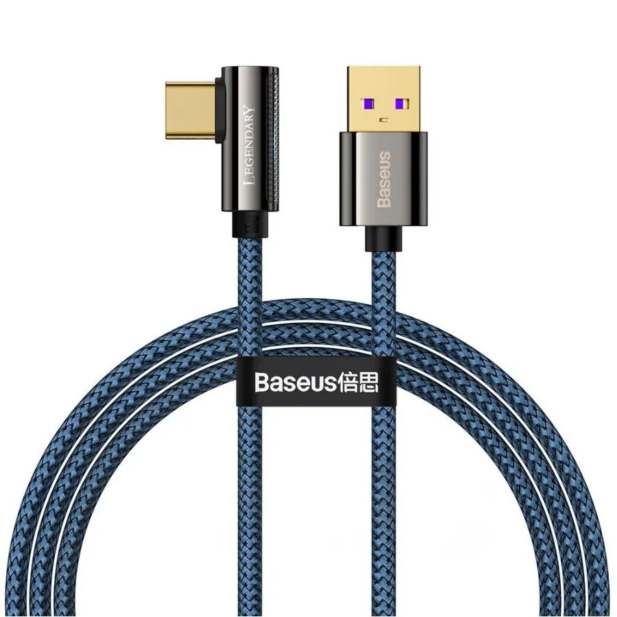 Кабель Baseus Legend Series Elbow Fast Charging Data Cable USB - Type-C 66W 1m Blue