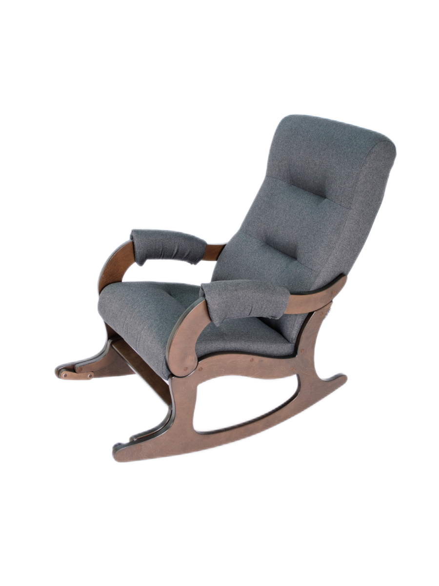 Кресло-качалка с подножкой Glider Аоста, Lunar Grey, орех антик
