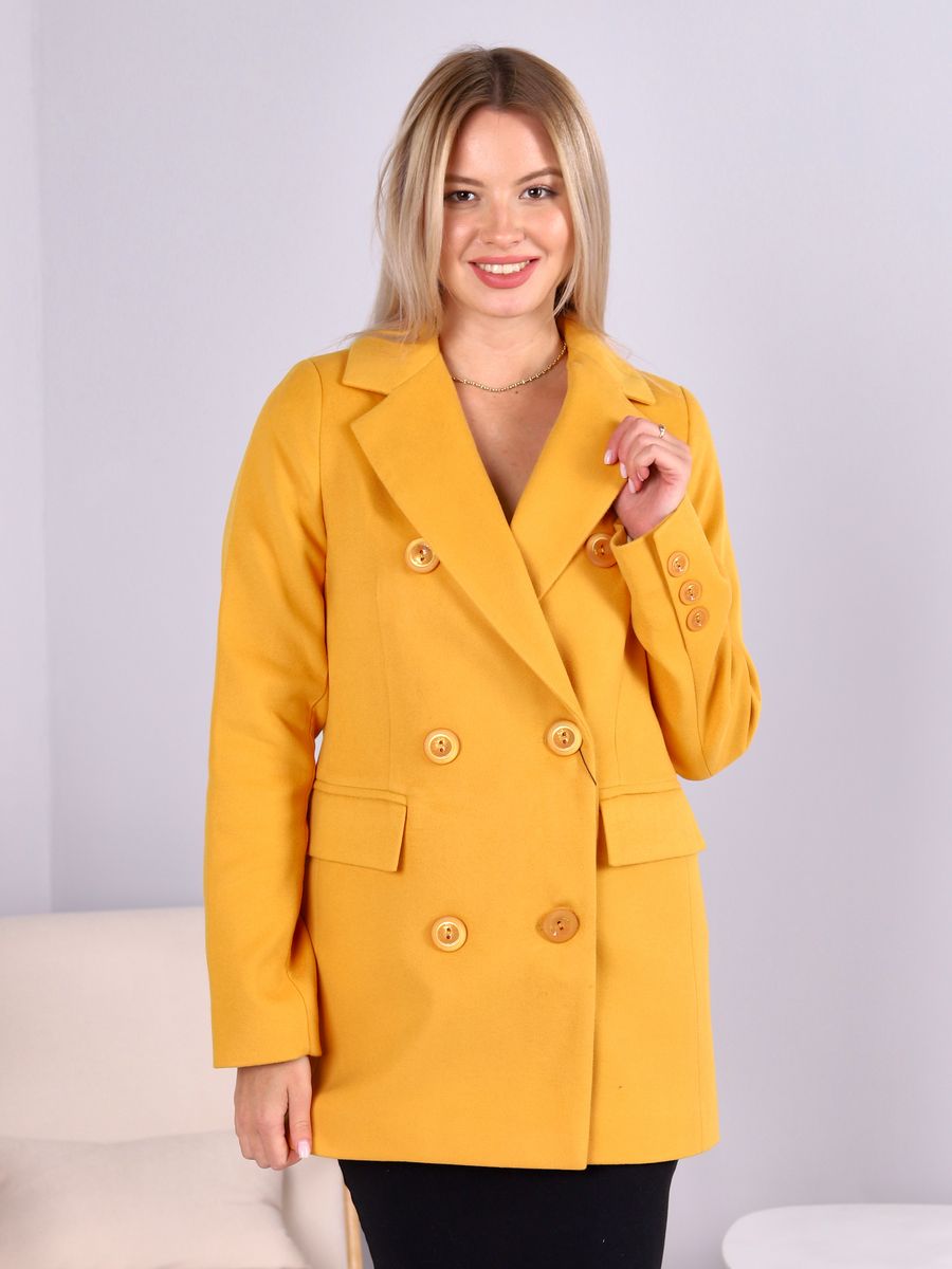 Пальто женское Louren Wilton 2201-N желтое 40 RU