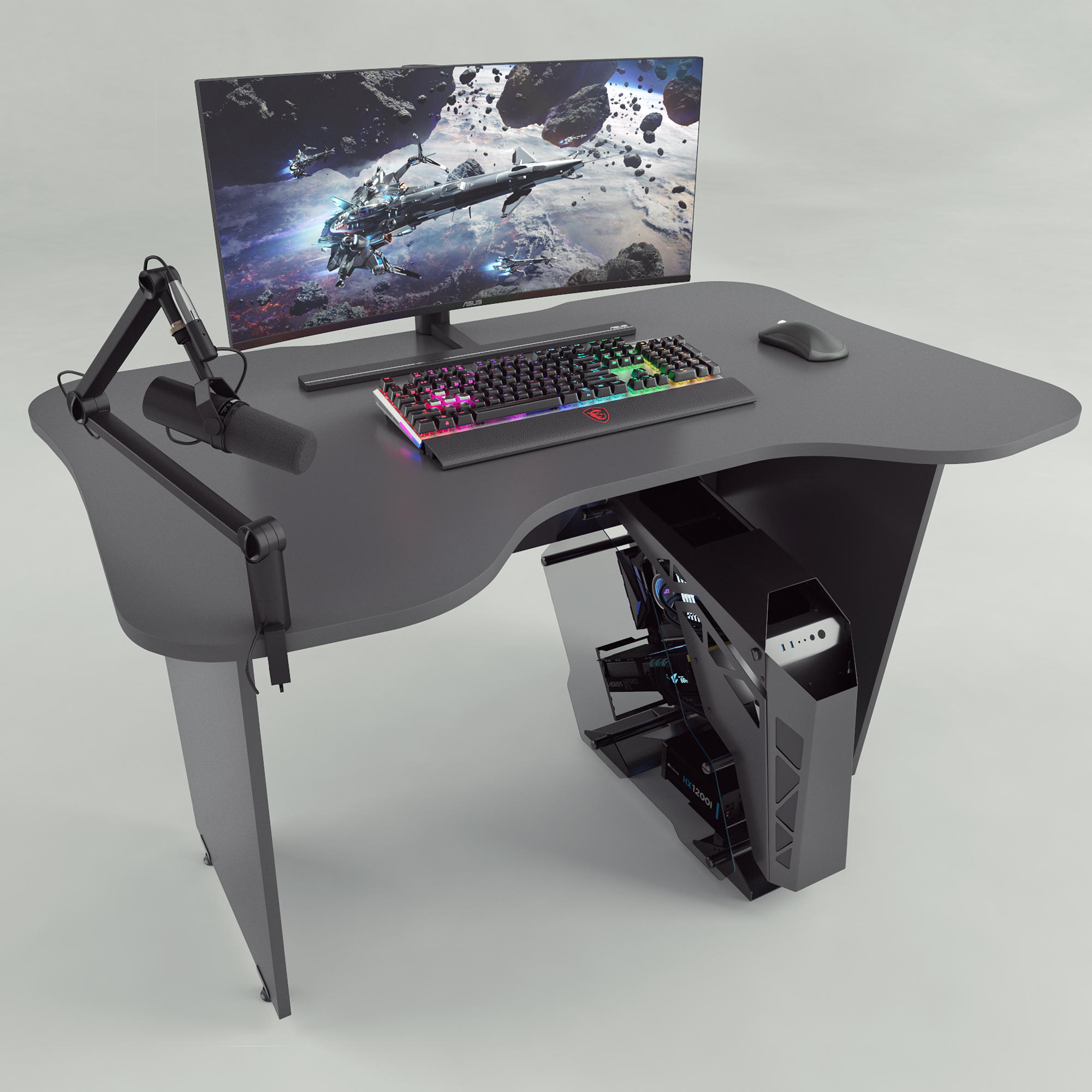 Игровой компьютерный стол myXplace Fly, графит