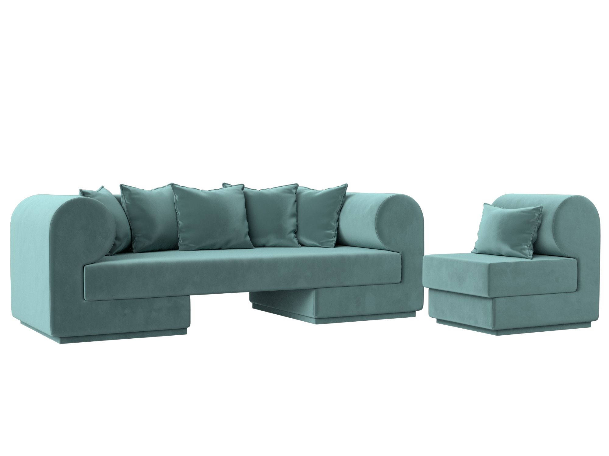 Набор Кипр-2 (диван, кресло) велюр бирюзовый