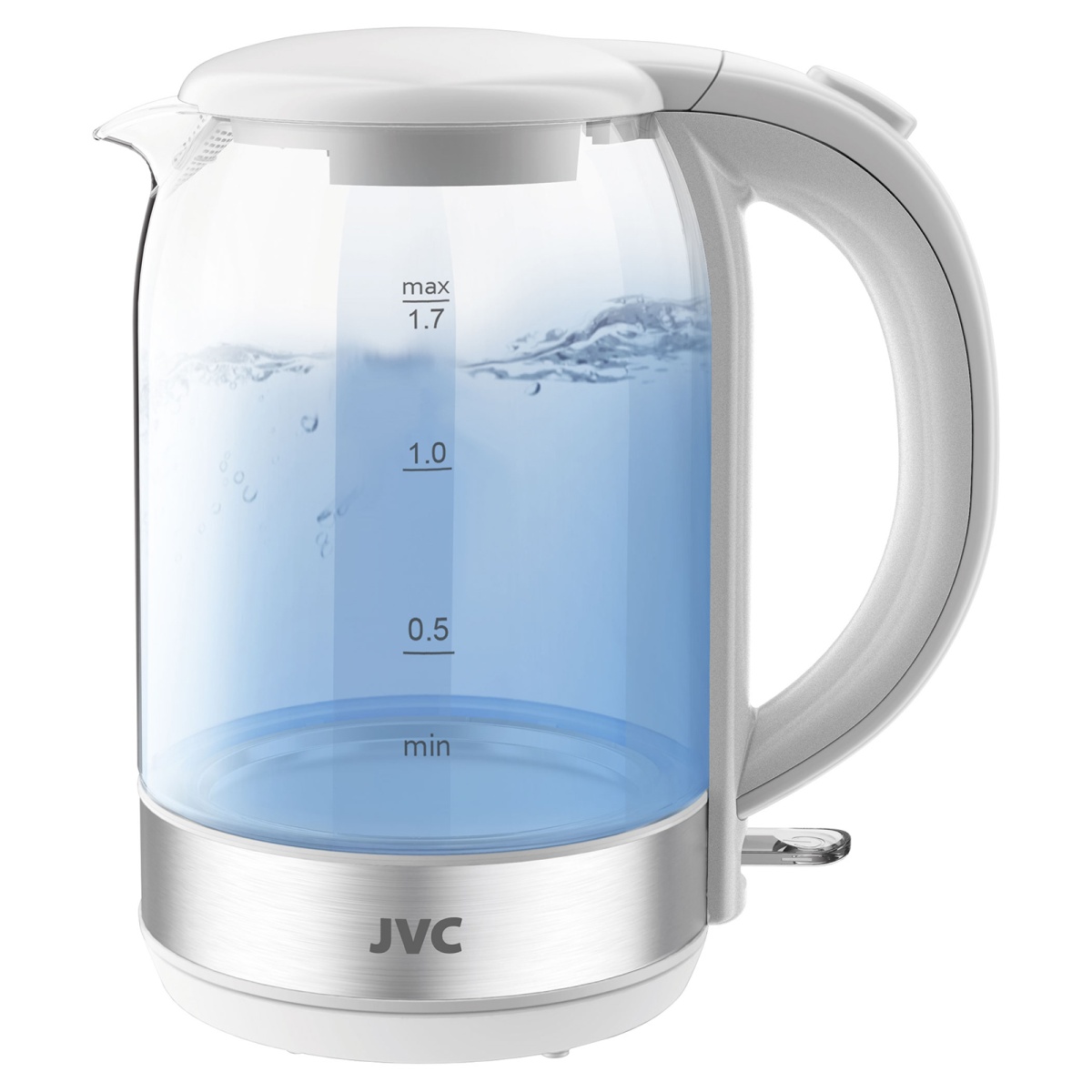 Чайник электрический JVC JK-KE1800 1.7 л белый, серебристый
