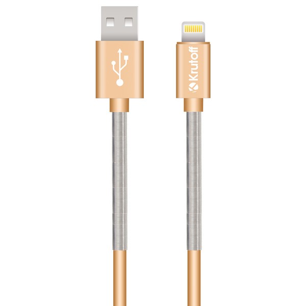 USB кабель Lightning Krutoff Spring (1m) золотой