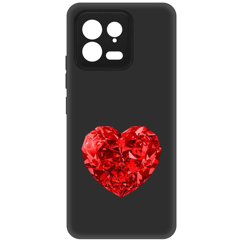 Чехол-накладка Krutoff Soft Case Рубиновое сердце для Xiaomi 13 черный