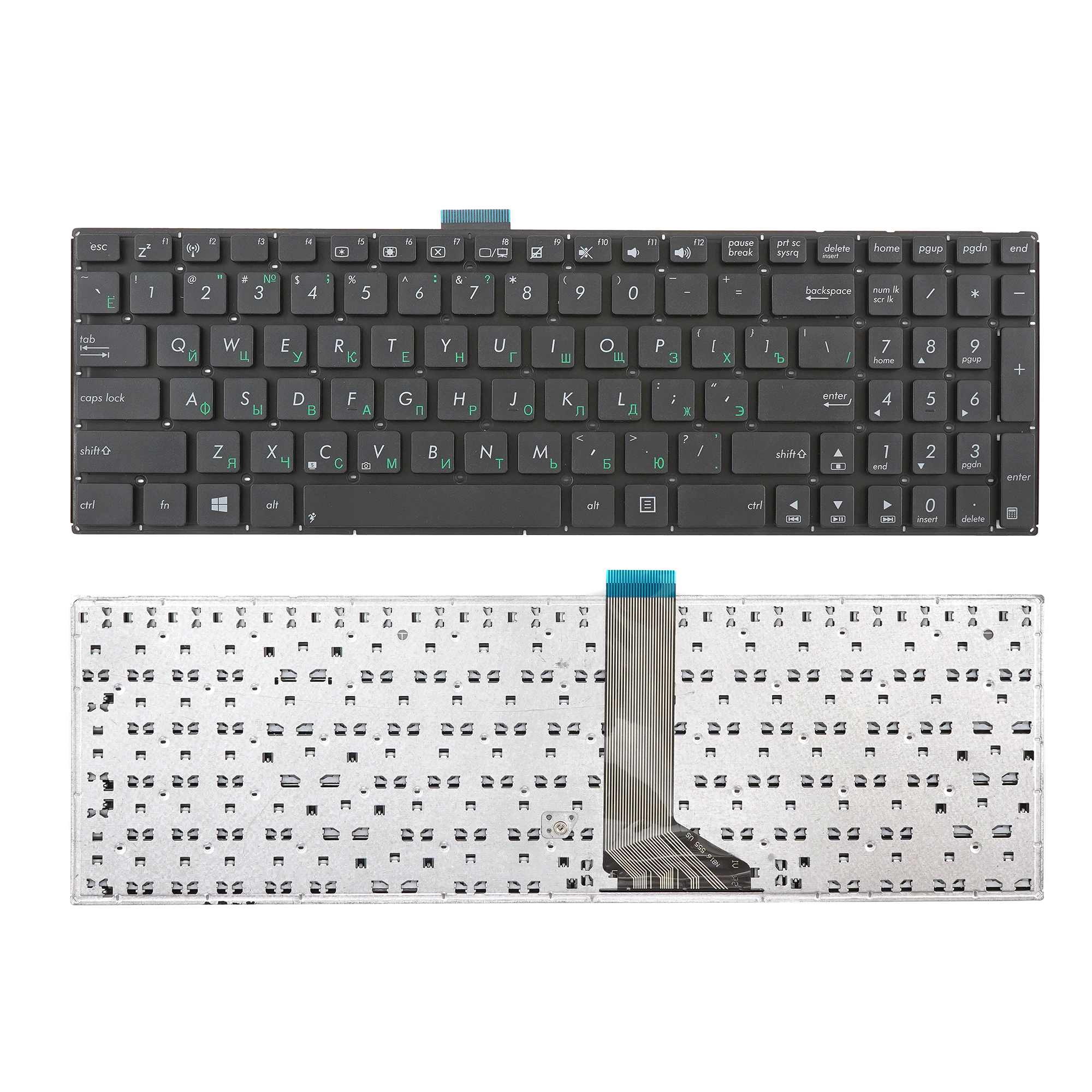 Клавиатура для ноутбука Asus X502C/X551/X552 Black (шлейф 11,5 см)