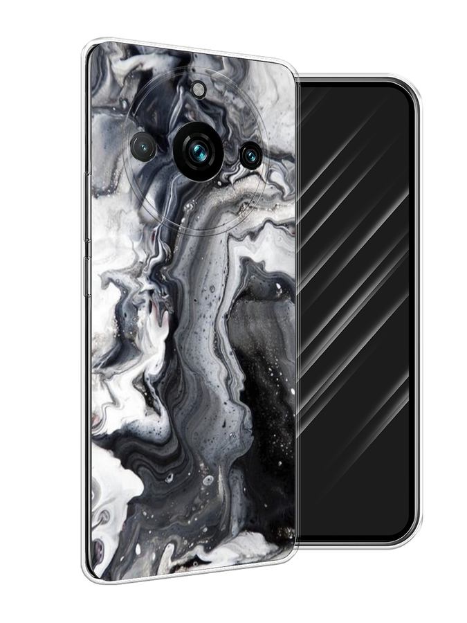 Чехол Awog на Realme 11 Pro+ "Бело-черные сложные полосы"